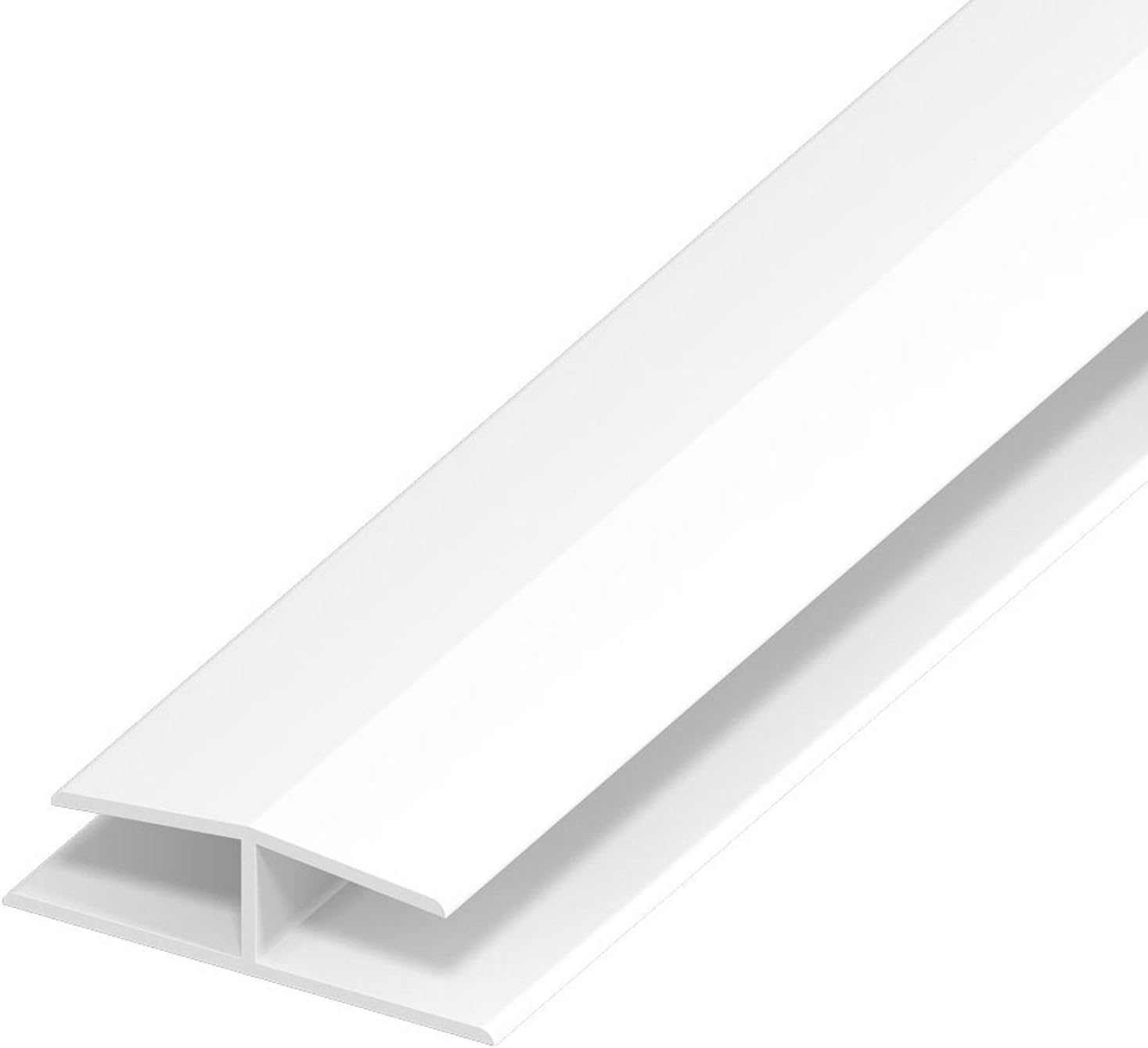 White 5m x 40mm Panel Joint Plastic PVC-u H-Section Joining Profile for ...