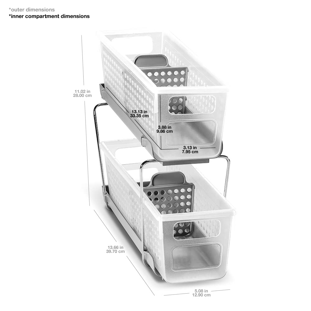 Mua Madesmart 2-Tier Plastic Mini Multipurpose Organizer with Divided ...