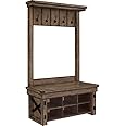 Amazon.com: Ameriwood Home Wildwood Wood Veneer Entryway Hall Tree with Storage Bench, Rustic ...