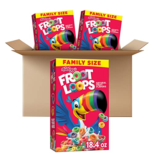Kellogg's Froot Loops Cold Breakfast Cereal, Fruit Flavored, Breakfast ...
