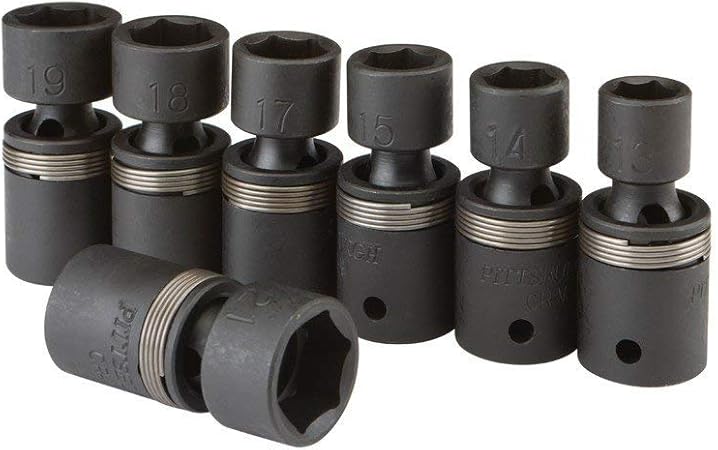 Amazon.com: Pittsburgh 7 Piece 1/2" Drive Metric Impact Swivel Socket ...