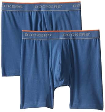 Dockers Men's 2-Pack Performance Boxer Brief, Delft Blue, Large at ...