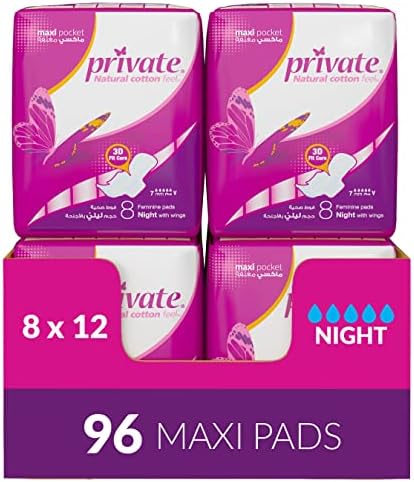 Private Maxi Pocket Sanitary Pads Night 96-Pads, Pink price in Saudi ...