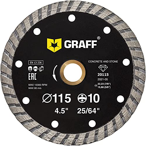 GRAFF 4 ½ Inch Diamond Blade for Angle Grinder - Diamond Cutting Wheel ...
