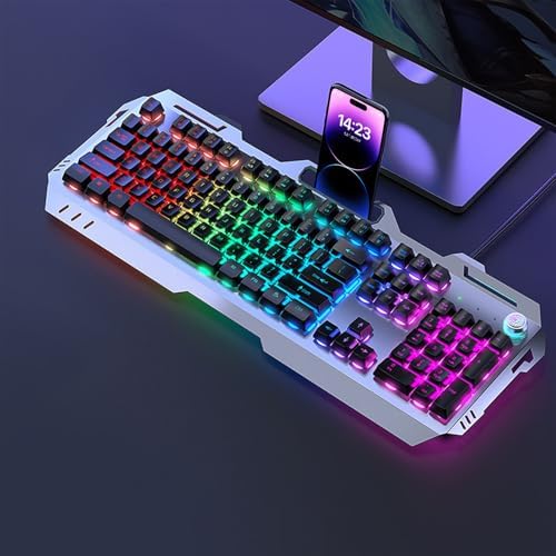 Mechanical Gaming Keyboard with RGB Backlit Number Pad, All-Metal Panel ...