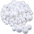 Amazon.com: Pllieay 100 Pieces 5 Sizes White Foam Balls Polystyrene Craft Balls Art Decoration ...