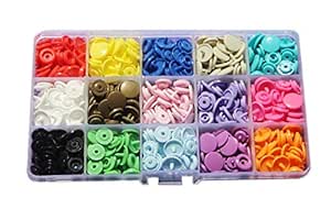 15-Color KAM Snaps Storage Container 150 Sets Size 20 T5 Plastic ...