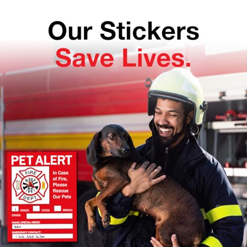 Pet Alert Safety Fire Rescue Sticker - Save Our Pets Emergency Pet ...