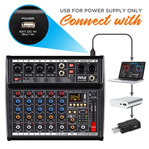 Pyle Professional Bluetooth DJ Audio Mixer - 6 - Channel DJ Controller ...