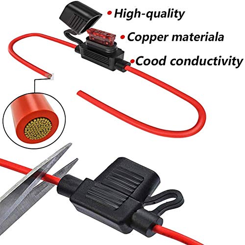 Elefama 12 Gauge in Line Fuse Holder ATC/ATO 6 Pcs Waterproof Inline ...