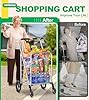 winkeep Newly Released Grocery Utility Flat Folding Shopping Cart with ...