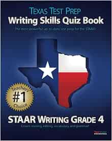 TEXAS TEST PREP Writing Skills Quiz Book STAAR Writing Grade 4: Covers ...