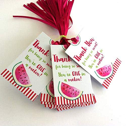 Amazon.com: Watermelon Thank You Favor Tags - Children Birthday Baby ...