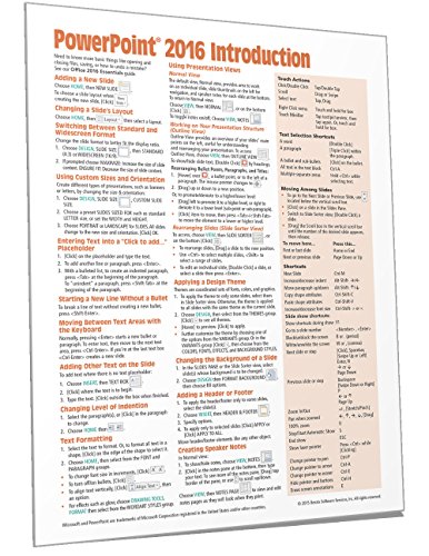 Microsoft PowerPoint 2016 Introduction Quick Reference Guide - Windows ...