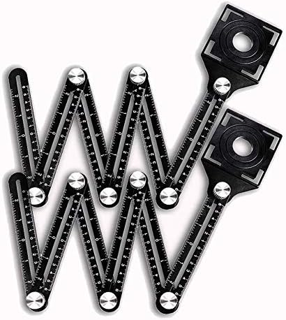 2 Pack Multi Angle Measuring Ruler, Precise Aluminum Alloy 6-Sided ...