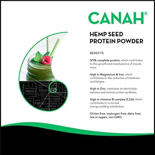 Natural Hemp Protein Powder by Canah 1 kg – High in Protein Omega 3 ...
