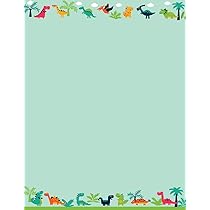 Happy Dinosaur Themed Stationery Paper 80 Sheets 8.5x11 Inch Cosco ...