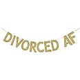 Amazon.com: JTPartyTime Divorced AF Banner, Gold Glitter Paper Sign for ...