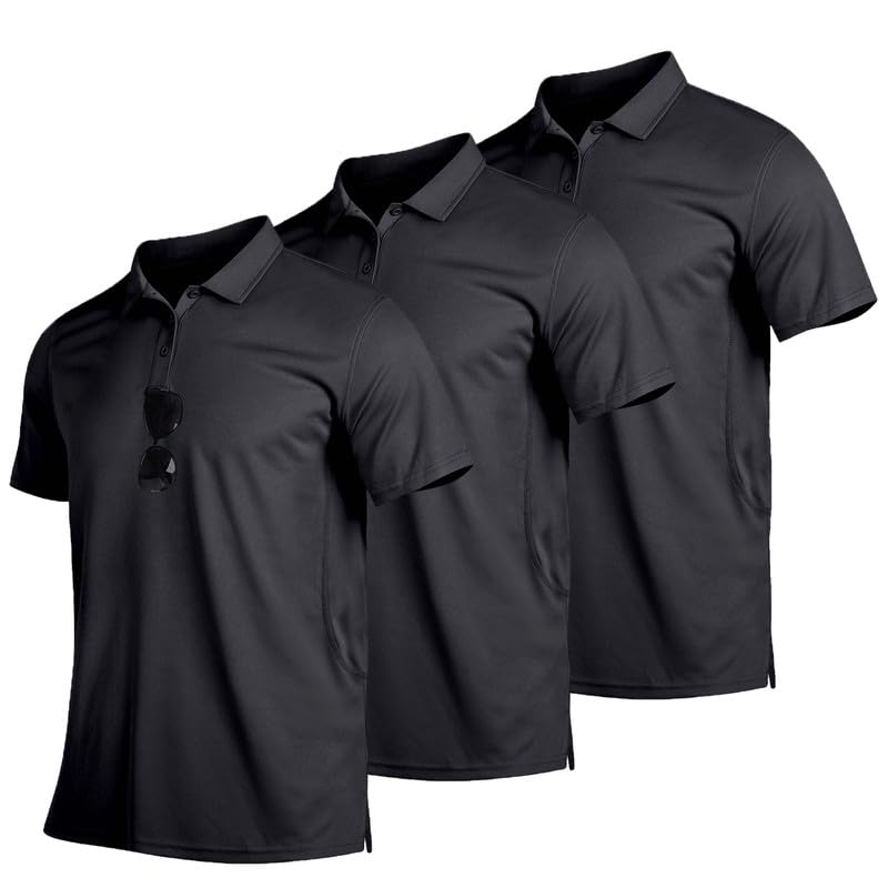 KOPAYOO Mens Golf Polo Shirts Short Sleeve Moisture Wicking Performance ...