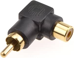 RUITEXUN RCA Right Angle Adapter, Gold Plated 90 Degree RCA Male to RCA ...