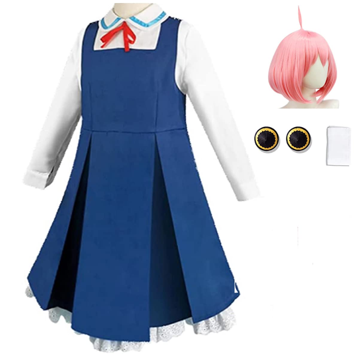 Spy Family Cosplay Anya Forger Costume Cosplay Dress Hair Clips Socks ...