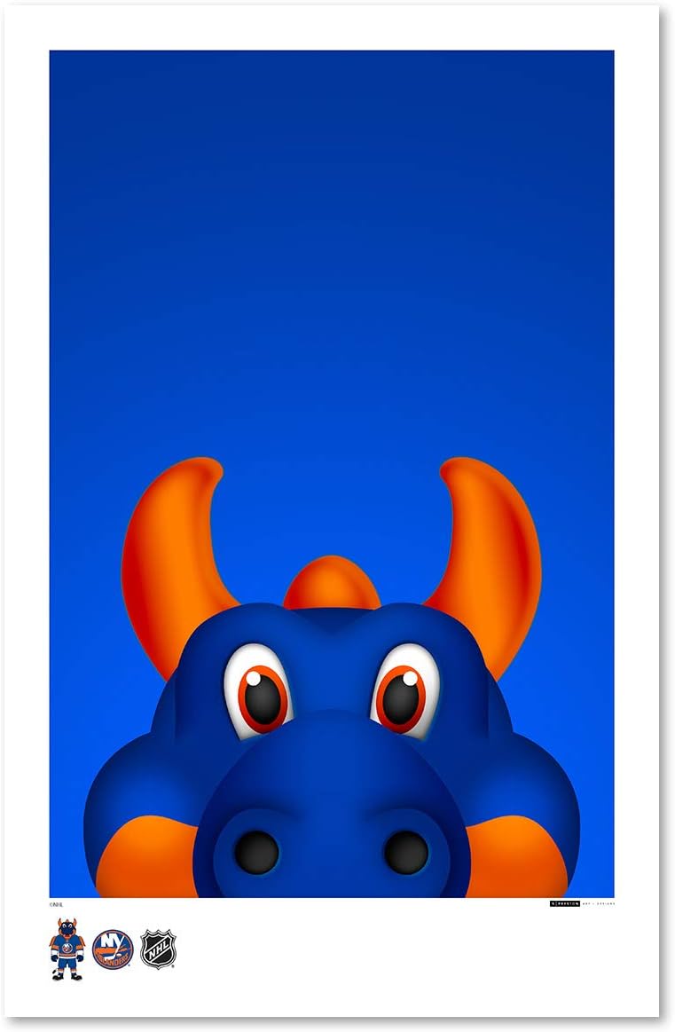 Amazon.com: Sparky The Dragon Minimalist New York Islanders Mascot Art ...