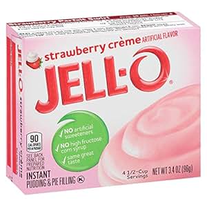 Amazon.com : Jell-O Strawberry Crème Instant Pudding Mix 3.4 Ounce Box ...