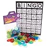 Jumbo Bingo Bundle - 25 Large Print Bingo Cards, 100 1.25" Bingo Chips - Educational STEM ...