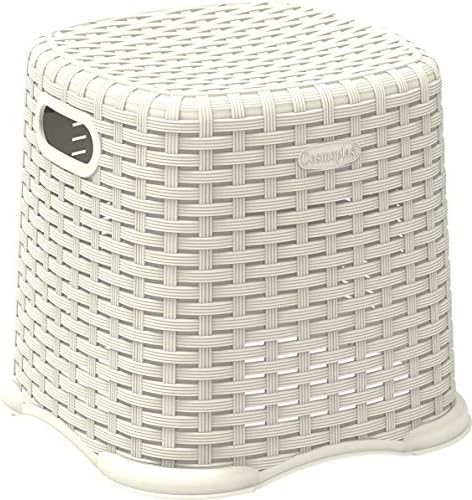 سعر Cosmoplast Plastic Rattan Wicker Step Stool, Off White, Cosmoplast ...