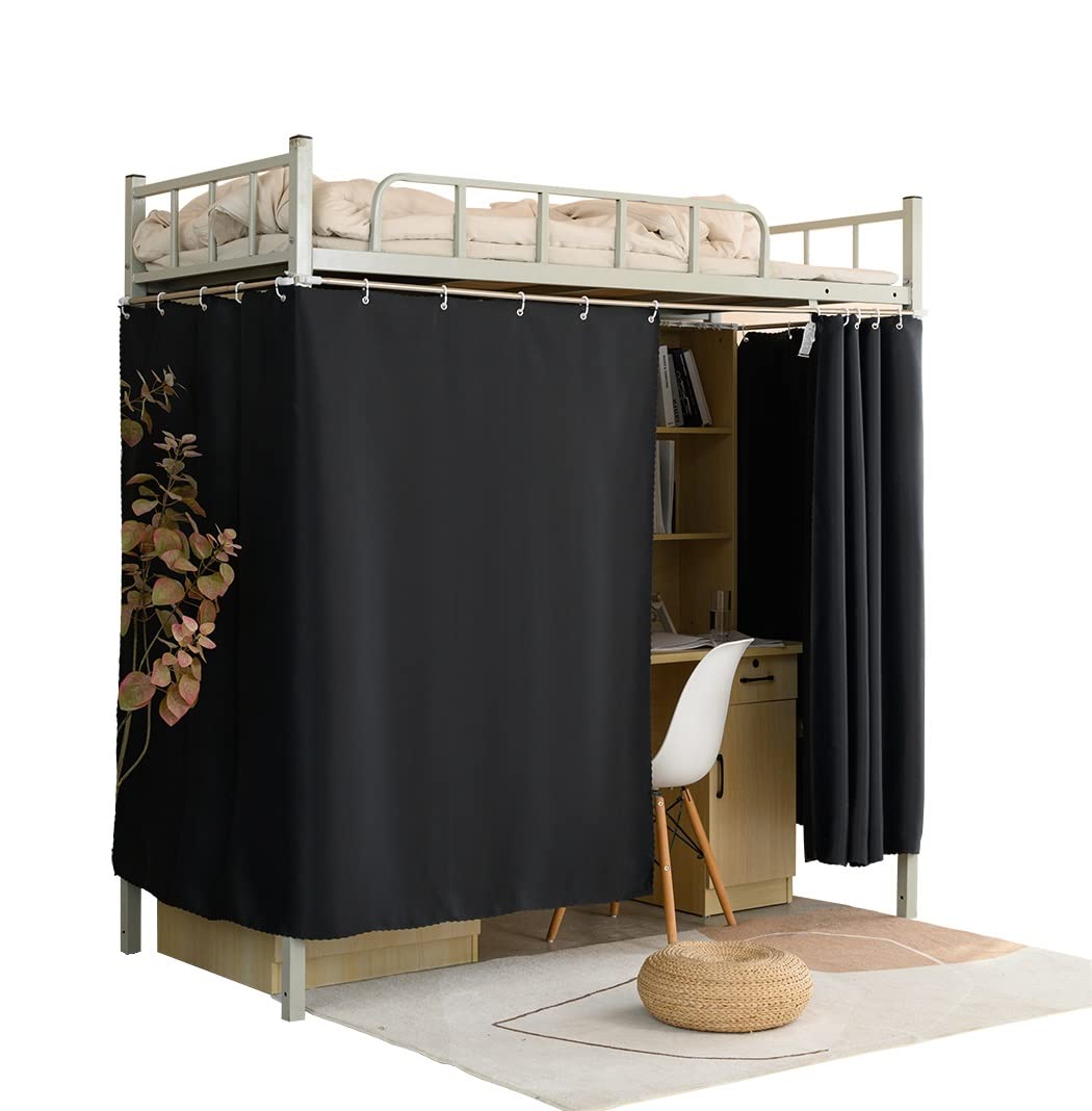 Teanea Heavy-Duty Adult Bunk Bed Blackout Curtains for Bottom Twin ...