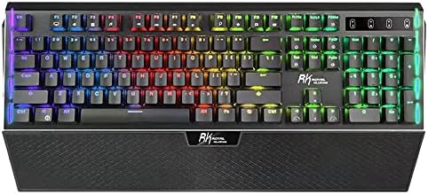 Arabest RK950 Gaming Keyboard,104 Keys Wired Mechanical Keyboard,LED ...