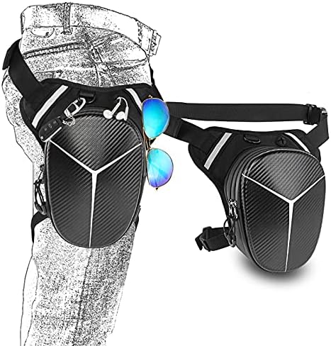 DUJP Hard Shell Drop Leg Bag Motorcycle Waist Pack for Men Women,3 ...