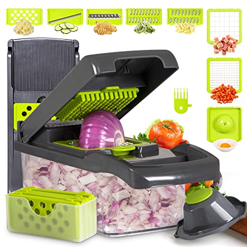 Vegetable Chopper,Mandolin Slicer,Pro 11 in 1 Professional Food Chopper ...