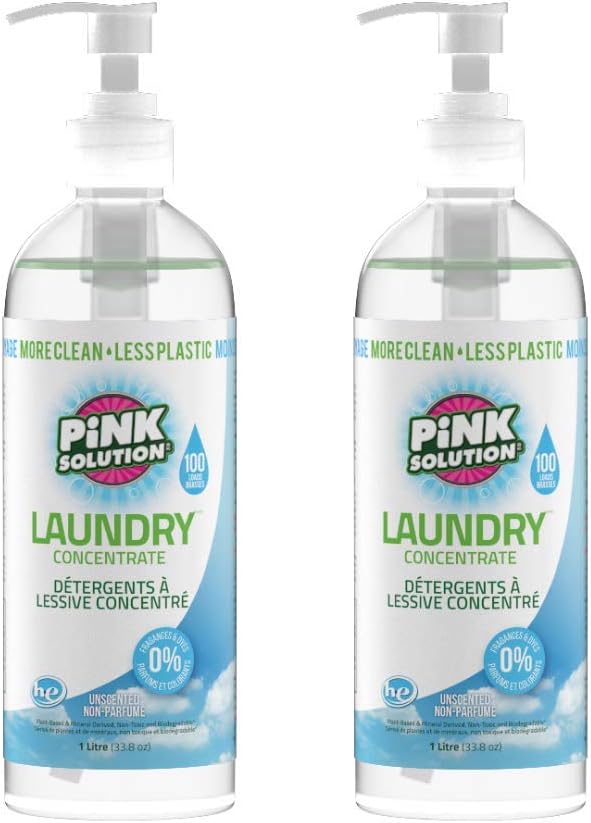 Pink Solution Laundry, Concentrated Laundry Detergent, Unscented (2x1L ...