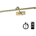 DESOOP Wireless Picture Lights with Remote and Timer Rechargeable Brass ...