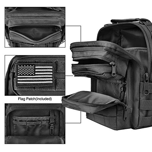 CVLIFE Tactical Sling Bag Pack Military Sling Backpack Molle Range Bag ...