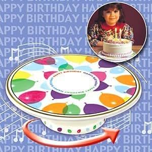 Amazon.com | ROTATING CERAMIC MUSICAL BIRTHDAY CAKE STAND (GREAT FOR ...