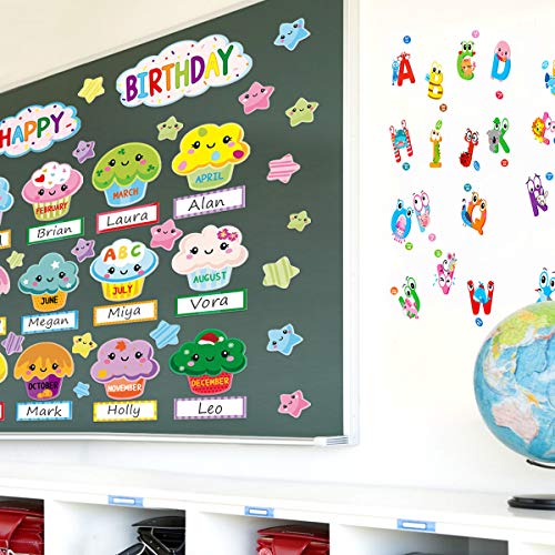 Happy Birthday Bulletin Board Set Sweet Bright Color Cupcake Classroom ...
