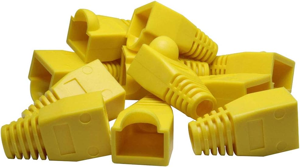 Saim 100 Pcs RJ45 Connector Ethernet Cable Color Coded Strain Relief ...