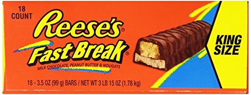 REESE'S Fast Break Chocolate Candy Bar, King Size (Pack of 18) Food ...