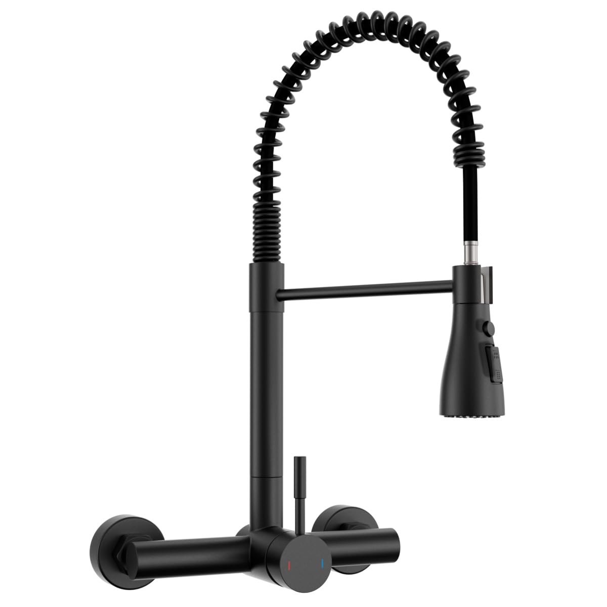 YUHUBY Wall Mount Kitchen Faucet with Pull Down Sprayer 3 Functions ...