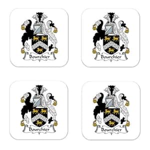 Amazon.com: Bourchier Family Crest Square Coasters Coat of Arms ...