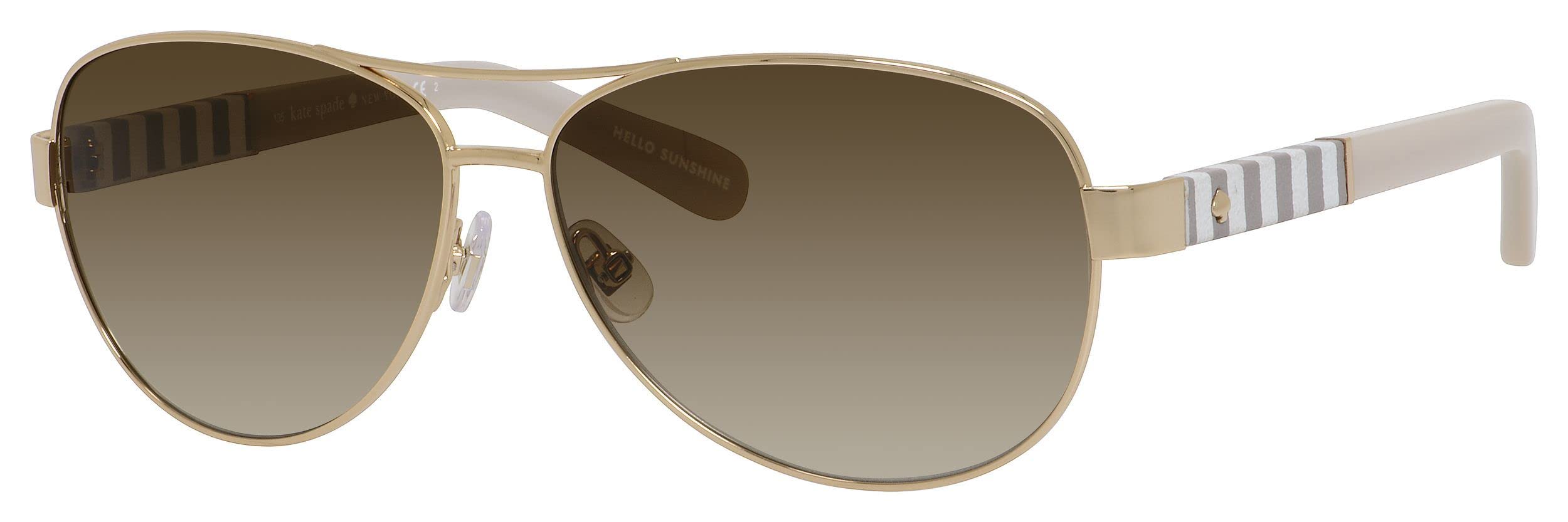 Kate Spade New York Women's Dalia Aviator Sunglasses, Gold & Brown ...