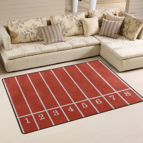 Sunlome Running Track Field Sport Paattern Area Rug Rugs Non-Slip ...