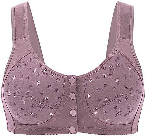 سعر Dress Cici Light Purple Front Snap Button Old Women Bra, Cotton ...