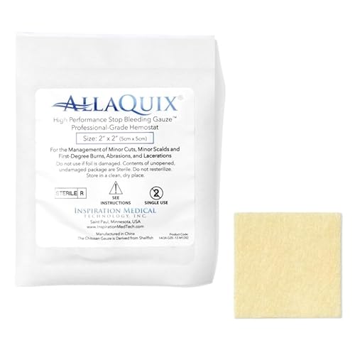 AllaQuix Stop Bleeding Gauze Pads – (2"x2") | Hemostatic Wound Dressing ...