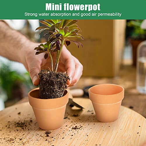 FAMILY 32 Pieces of Small Mini Flower pots 2 inch Clay Flower pots ...