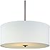 Large Bronze Drum Pendant Light with White Shade - Ceiling Pendant ...