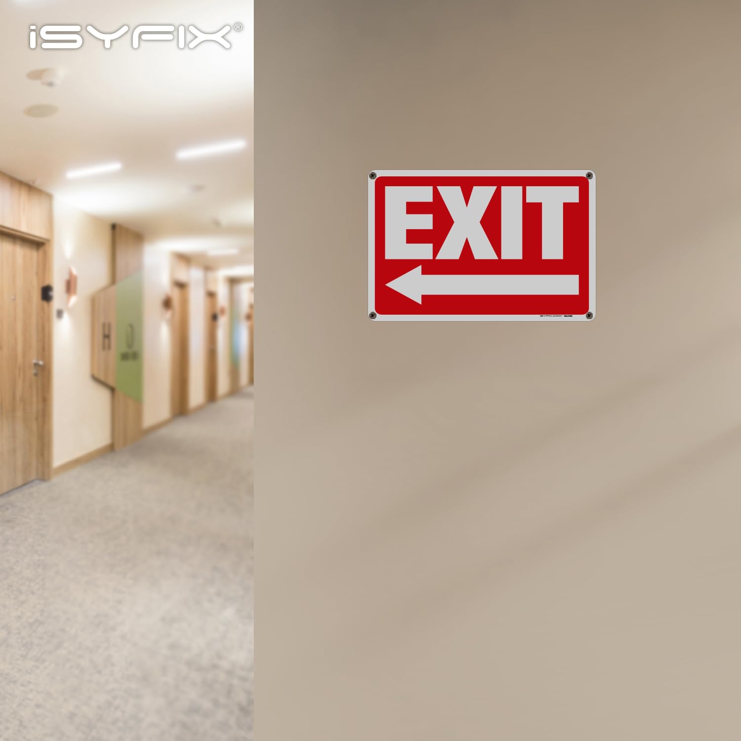 ISYFIX Exit Signs 12 Pack 10x7 Inch With Directional Left Arrows - Rust ...