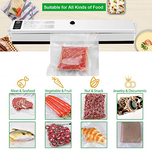 Goscien Food Vacuum Sealer Machine, One-Button Sealer Sealing System for Dry & Moist Food ...